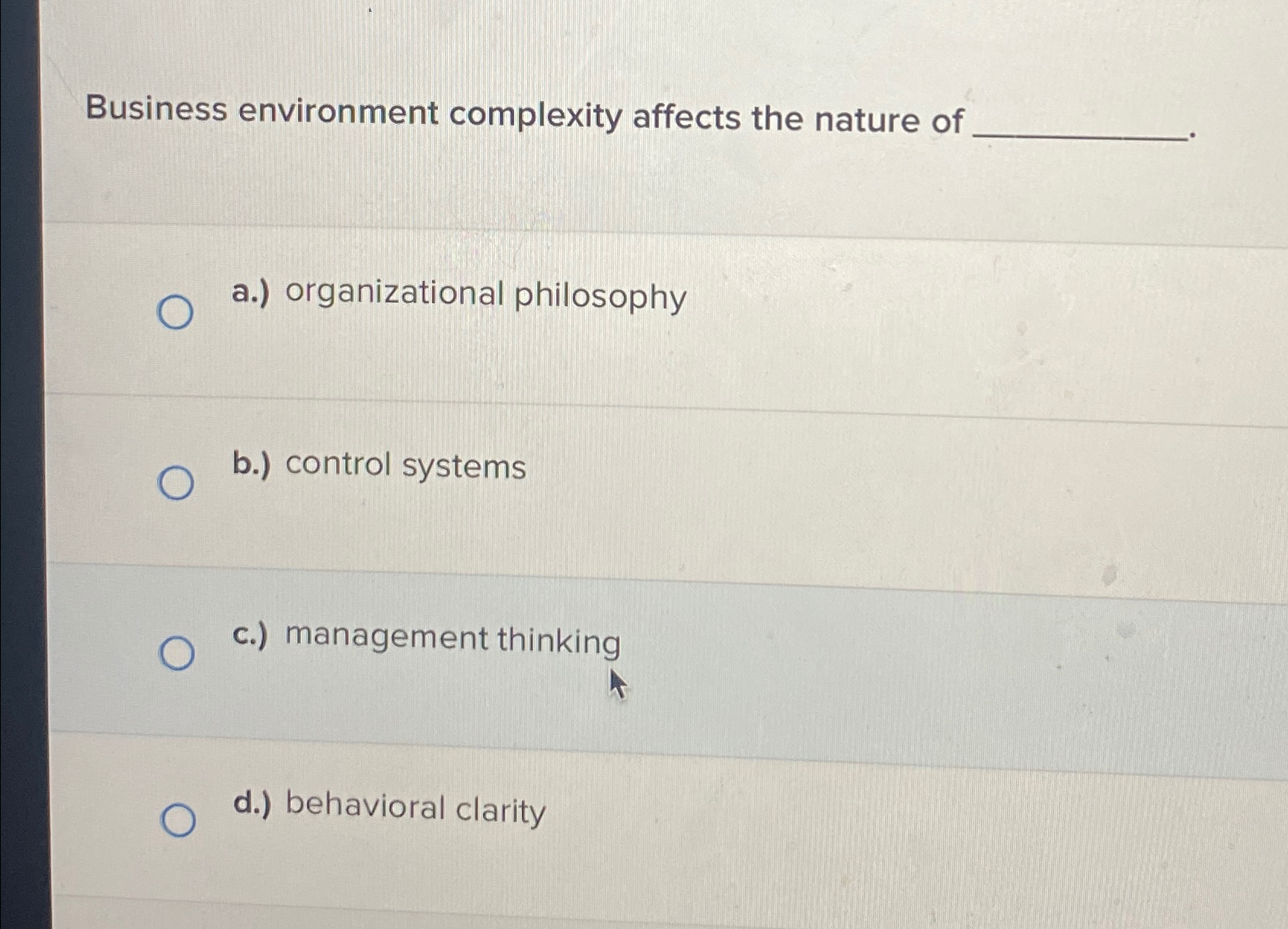 Solved Business environment complexity affects the nature | Chegg.com
