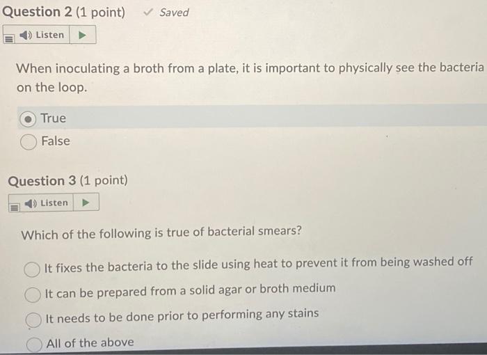 Solved When inoculating a broth from a plate, it is | Chegg.com