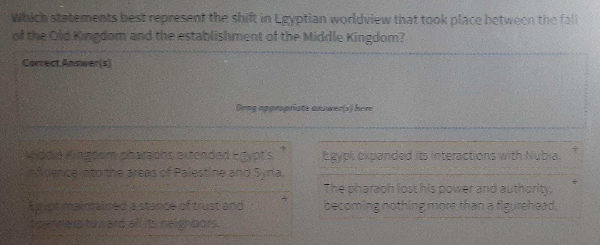 Which statements best represent the shift in Egyptian | Chegg.com