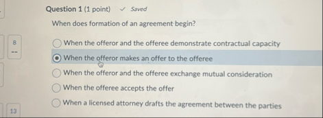 Solved Question 1 (1 ﻿point) ﻿SavedWhen does formation of | Chegg.com