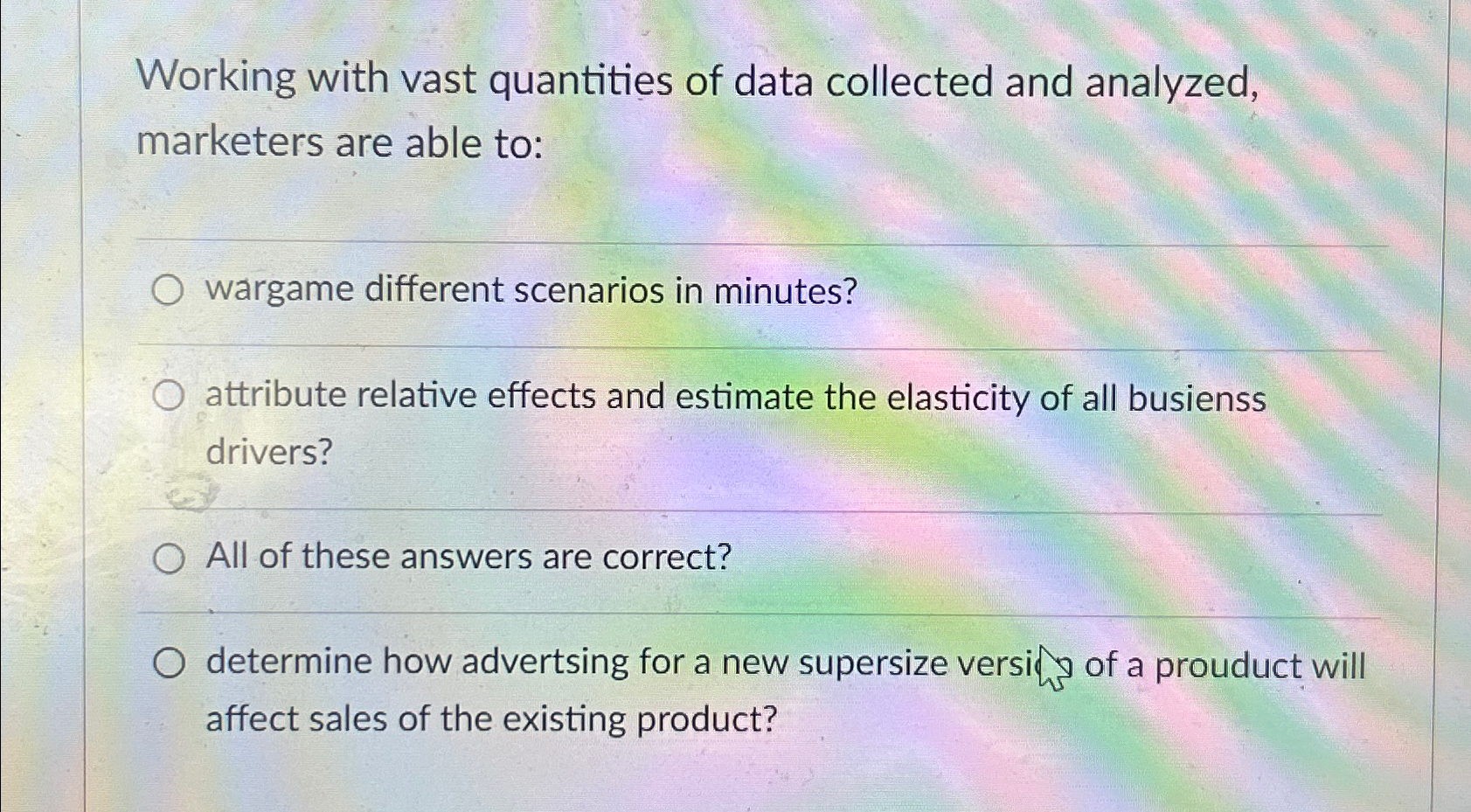 Solved Working with vast quantities of data collected and | Chegg.com