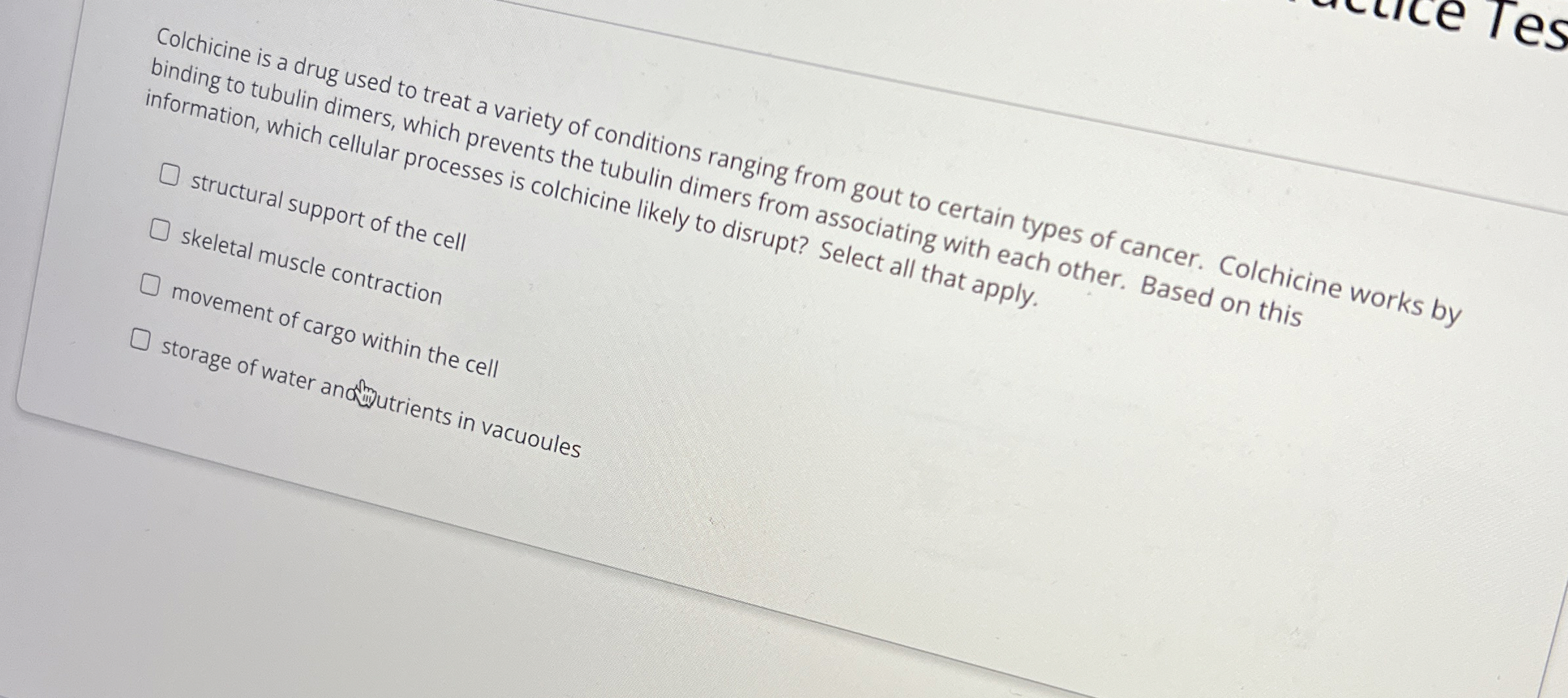 Solved Colchicine is a drug used to treat a variety of | Chegg.com