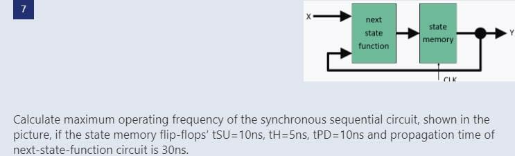 Solved 7 next state function state memory Calculate maximum | Chegg.com