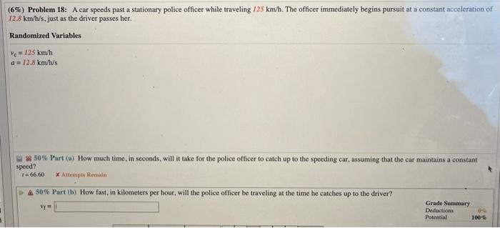 Solved ( 6% ) Problem 18: A car speeds past a stationary | Chegg.com