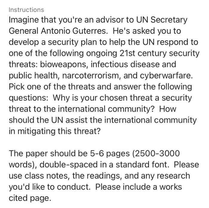 Solved My subject is (Introduction to security studies) | Chegg.com