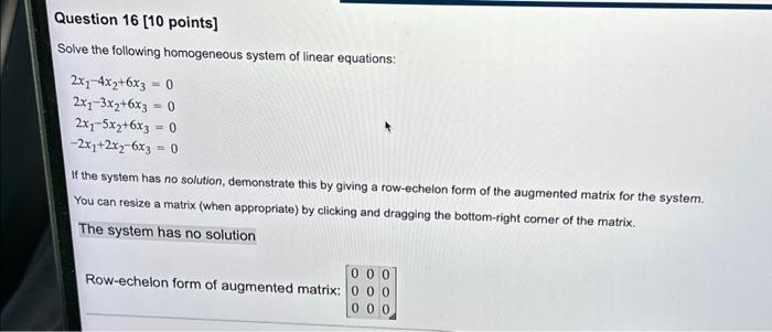 Solved Question 16 [10 points] Solve the following | Chegg.com