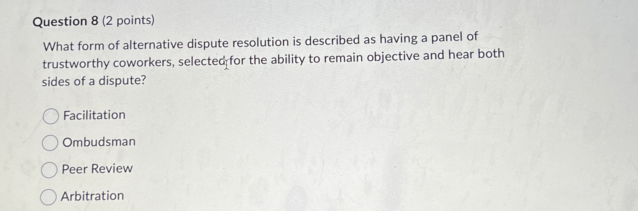 Solved Question 8 (2 ﻿points)What form of alternative | Chegg.com