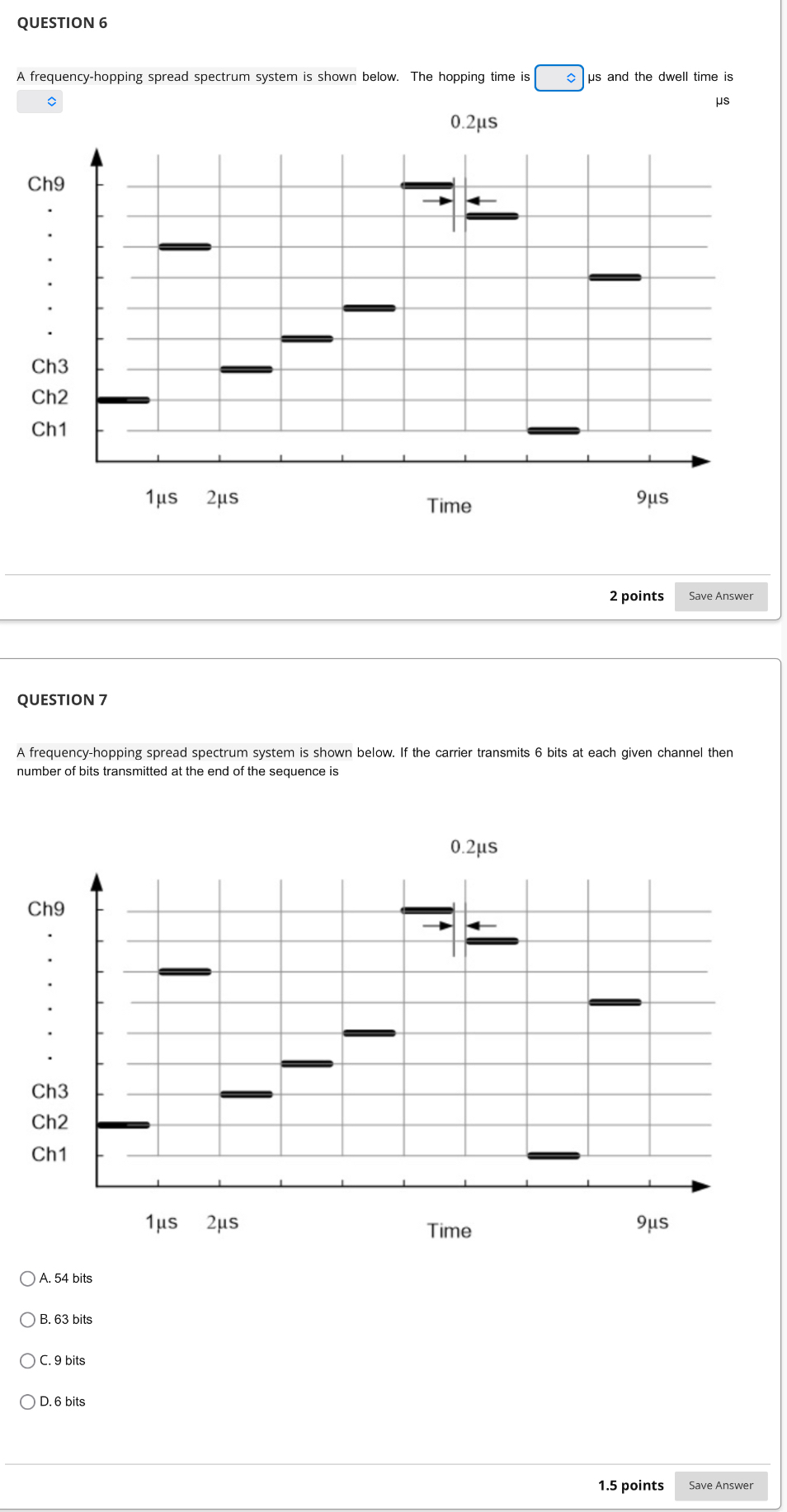 Solved QUESTION 6A frequency-hopping spread spectrum system | Chegg.com