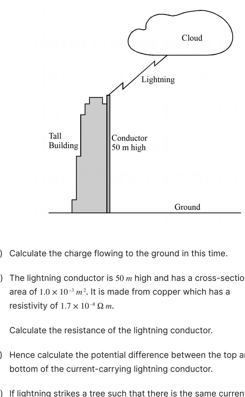 Calculate the charge flowing to the ground in this | Chegg.com