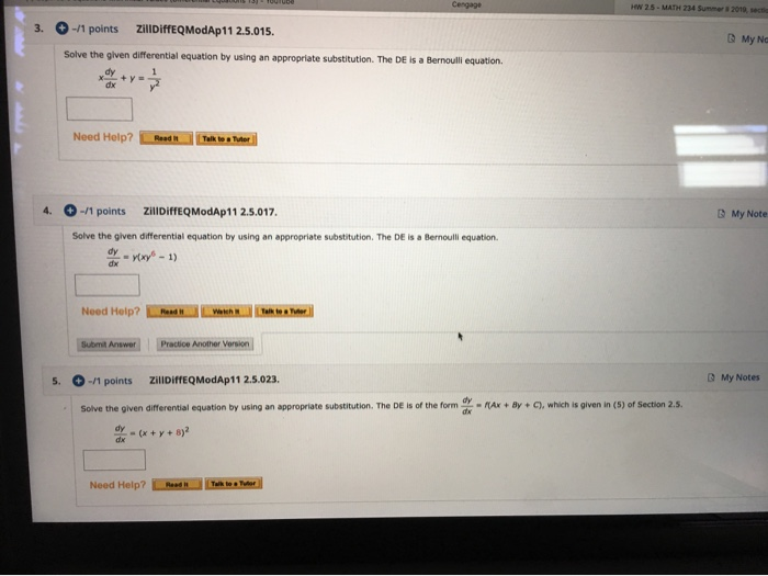Solved W 25 - MATH 234 Summer 2010 sete 3. -/1 points | Chegg.com