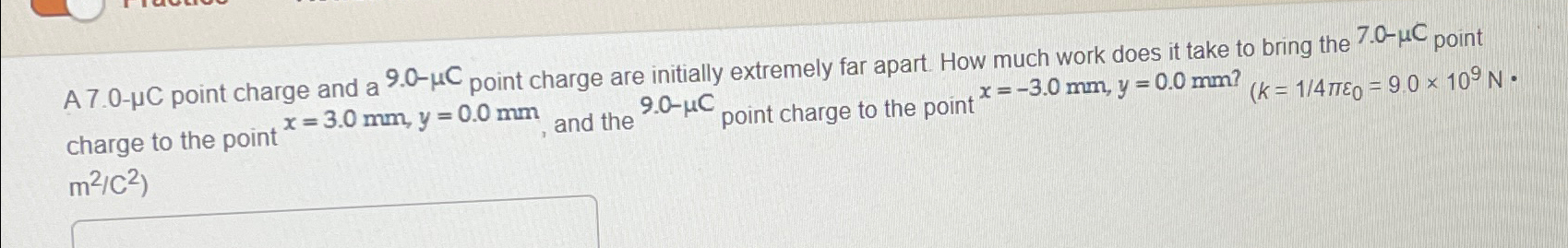 Solved charge to the point x=3.0mm,y=0.0mm, ﻿and the 9.0-μC | Chegg.com