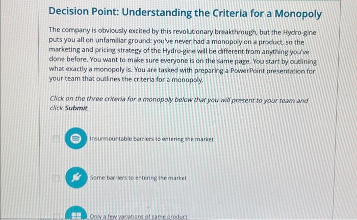 Solved Decision Point: Understanding the Criteria for a | Chegg.com