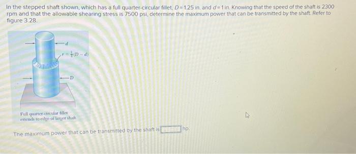 Solved In the stepped shaft shown, which has a full | Chegg.com