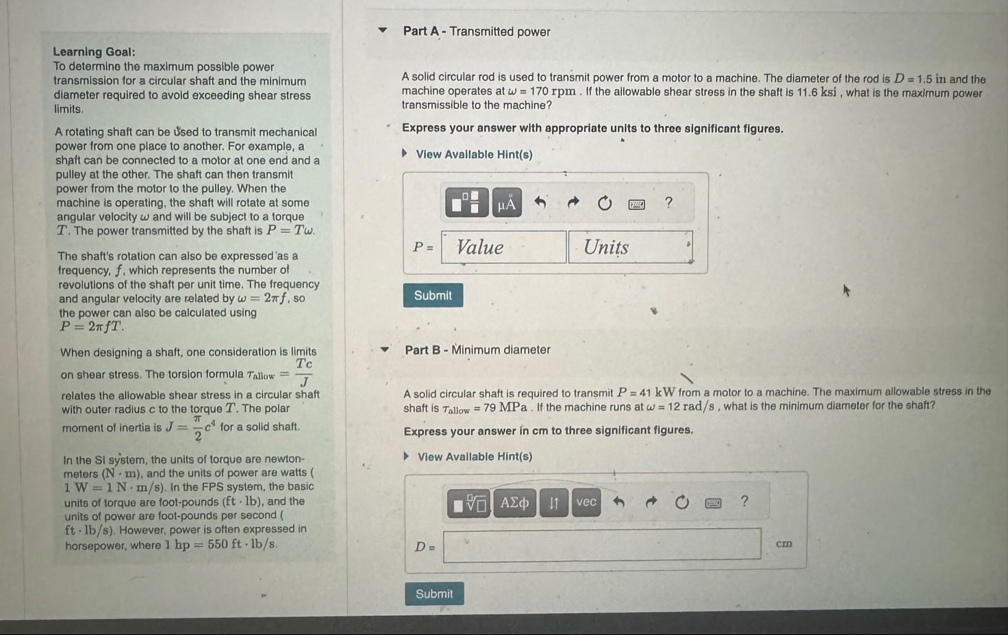 Learning Goal:To determine the maximum possible power | Chegg.com