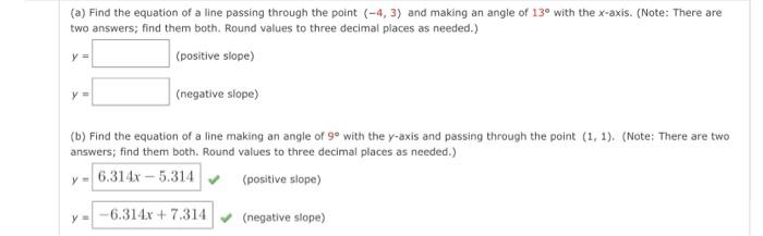 Solved (a) Find the equation of a line passing through the | Chegg.com