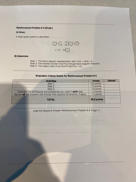 Solved Reinforcement Problem #1 (20 pts.) A) Given For the | Chegg.com