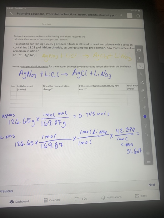 Solved Determine substances that are the limiting and excess | Chegg.com