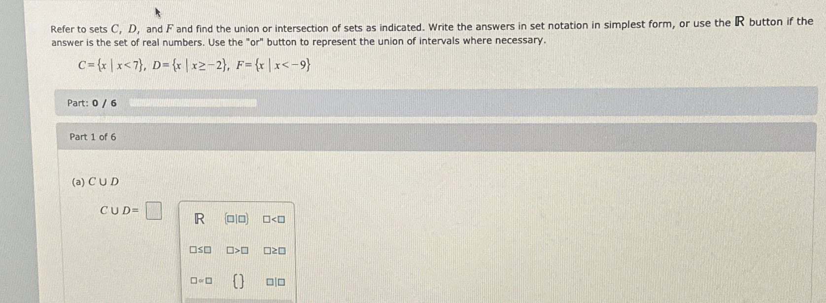 Solved Refer to sets C,D, ﻿and F ﻿and find the union or | Chegg.com