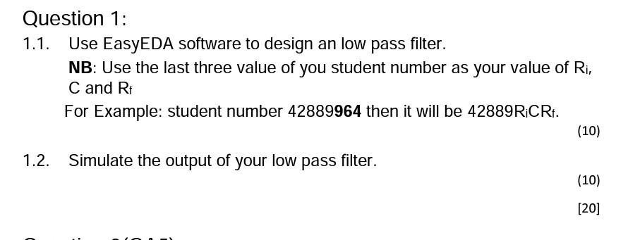 Solved Question 1: 1.1. Use EasyEDA software to design an | Chegg.com