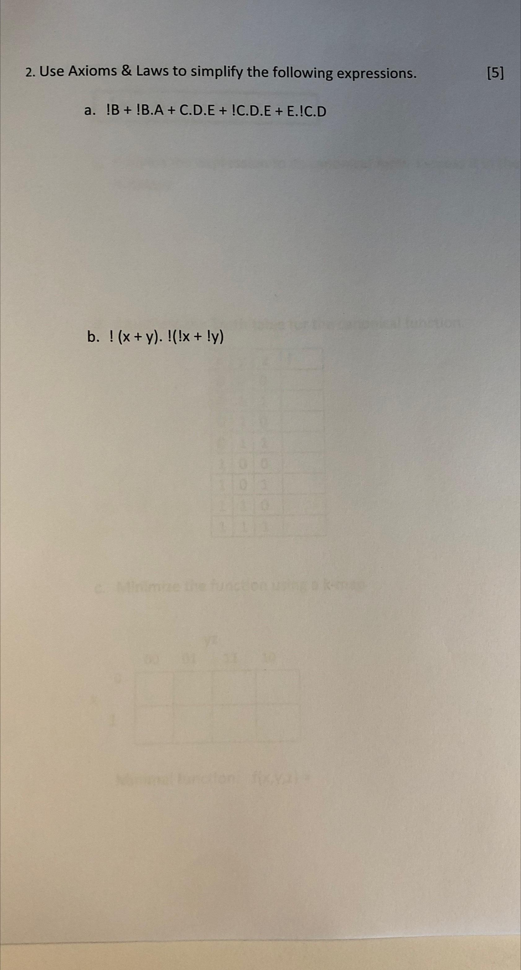 Solved Use Axioms & Laws to simplify the following | Chegg.com
