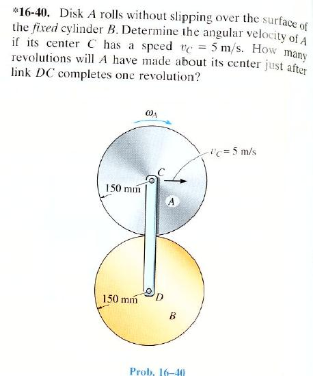 Solved Disk A Rolls Without Slipping Over The Surface Of The 