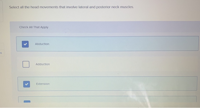 Solved Select all the head movements that involve lateral | Chegg.com