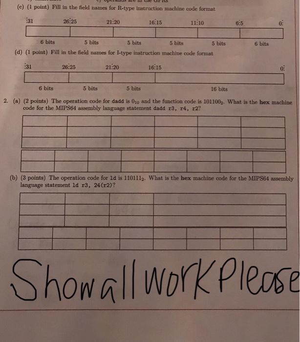 Solved (c) (1 point) Fill in the field names for R-type | Chegg.com