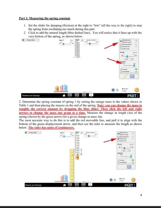 Part 3: Damned llarmonic Motion E. Put 1. Hit reset. | Chegg.com