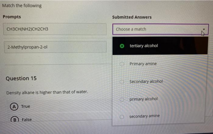 Solved Match the following Prompts Submitted Answers | Chegg.com