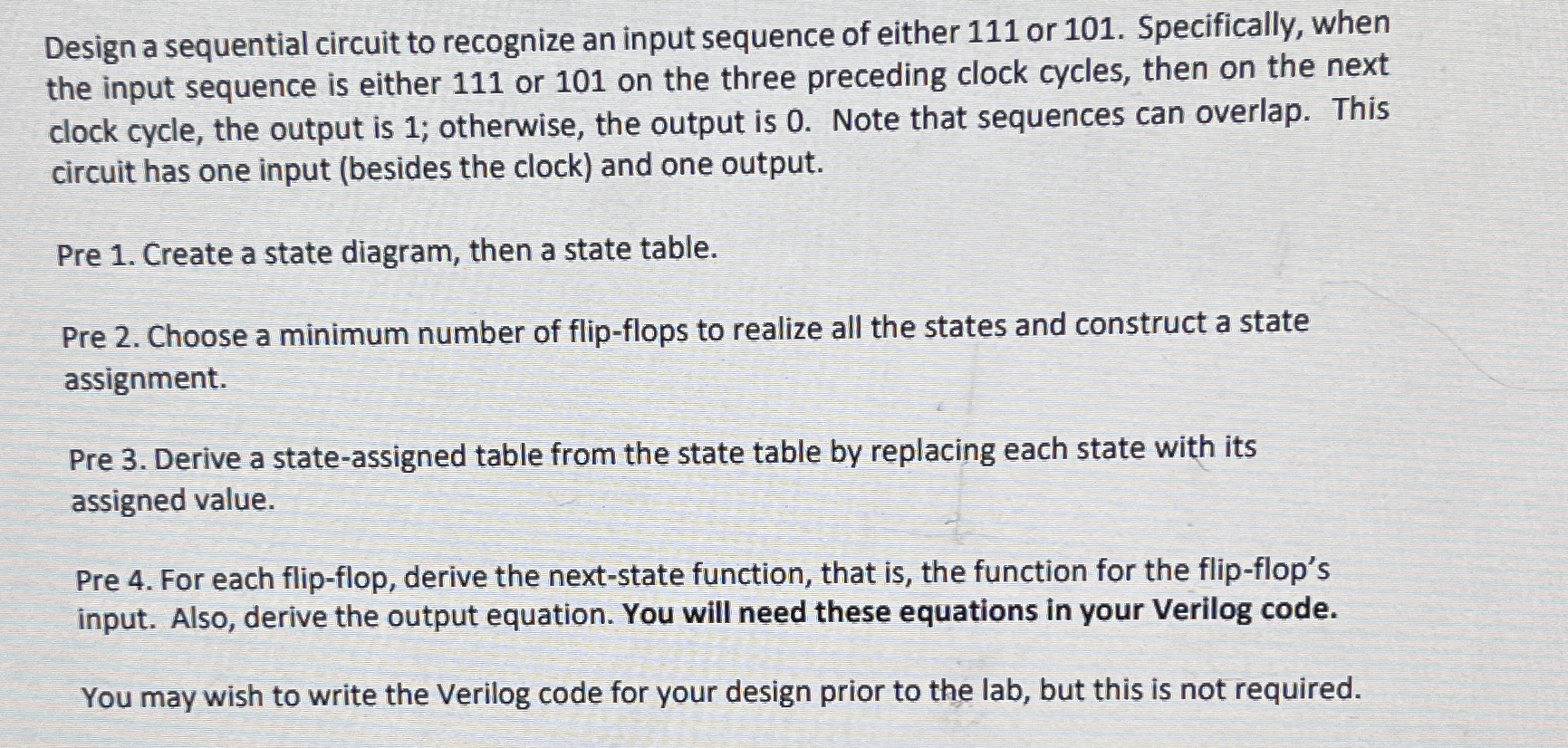 Solved Design a sequential circuit to recognize an input | Chegg.com