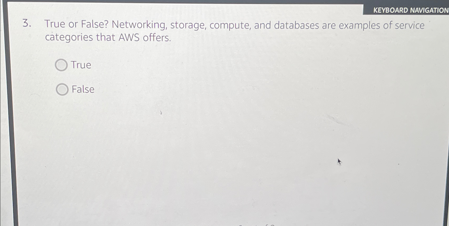 Solved KEYBOARD NAVIGATION3. ﻿True or False? Networking, | Chegg.com