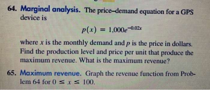Solved maximum revenue. graph the revenue function from | Chegg.com