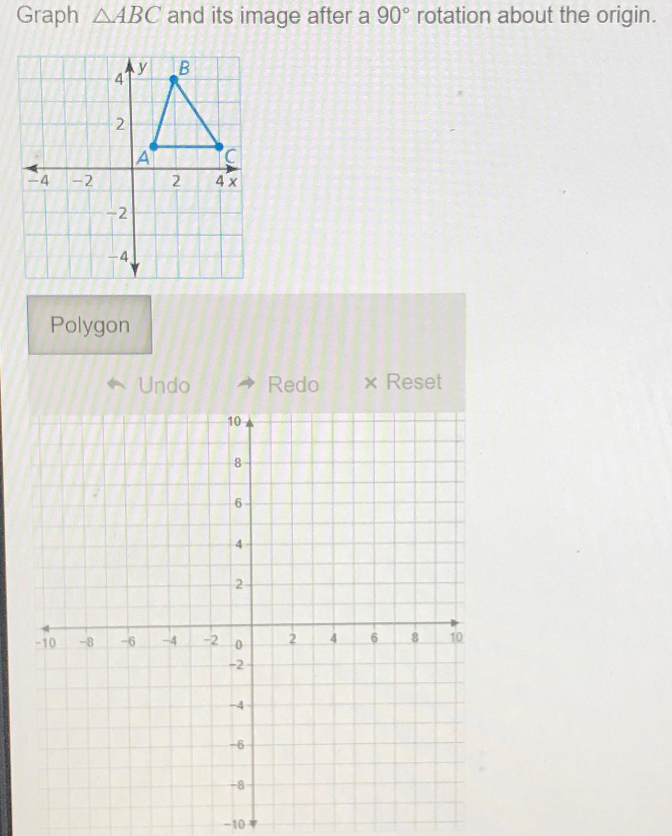 Solved Graph ????ABC ﻿and its image after a 90° ﻿rotation | Chegg.com