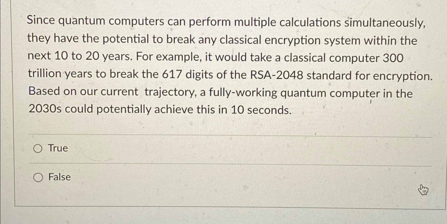 Solved Since quantum computers can perform multiple | Chegg.com