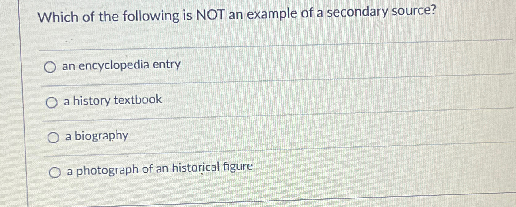 Solved Which of the following is NOT an example of a | Chegg.com