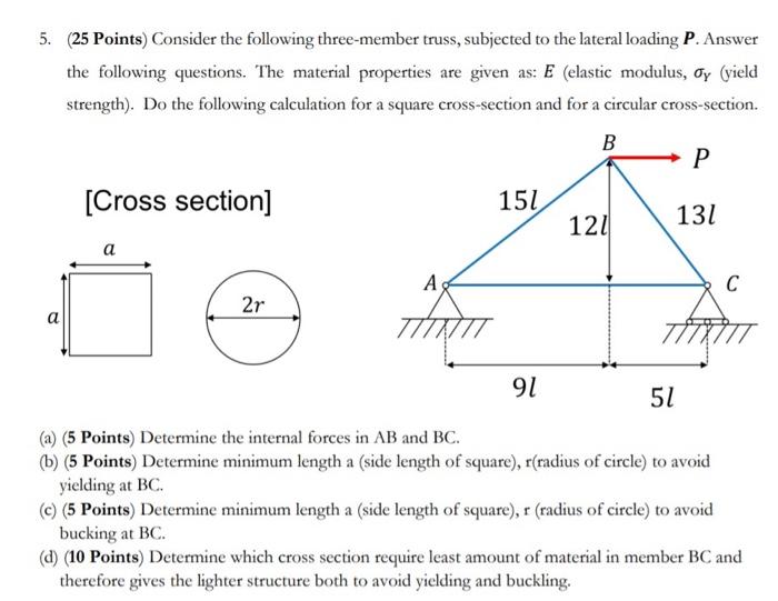 Solved 5. (25 Points) Consider the following three-member | Chegg.com