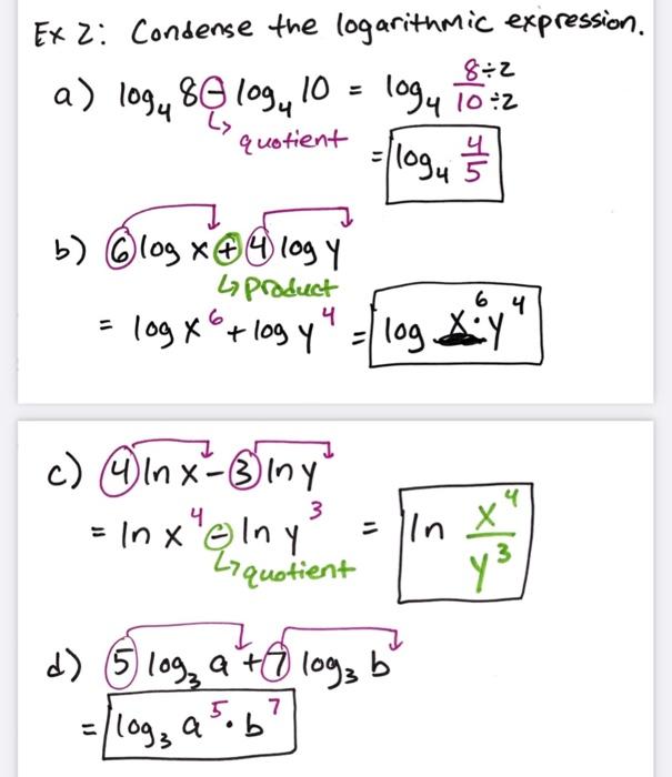 Solved In Exercises 23–30, condense the logarithmic | Chegg.com