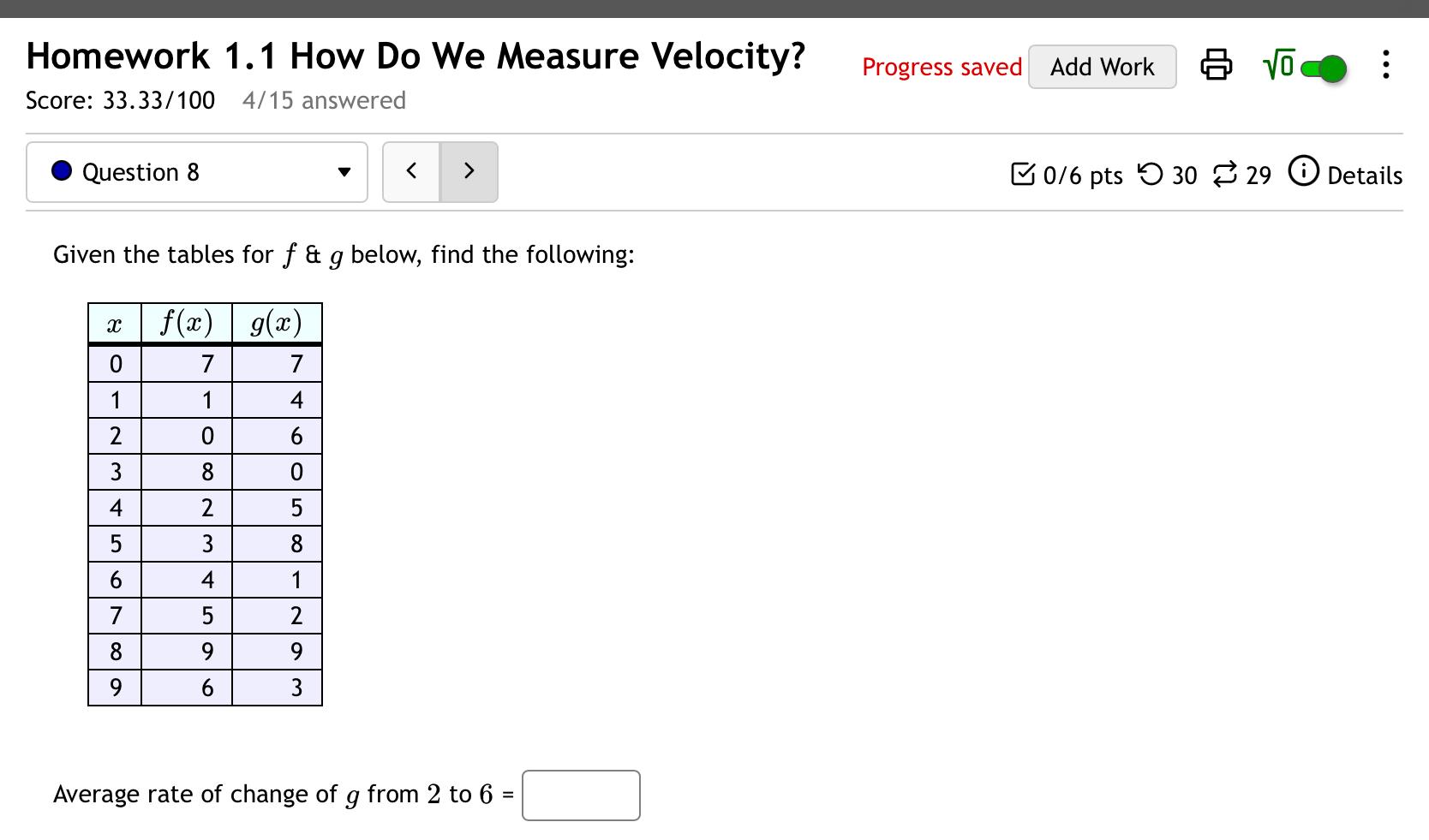 Solved Homework 1.1 ﻿How Do We Measure Velocity?Score: | Chegg.com