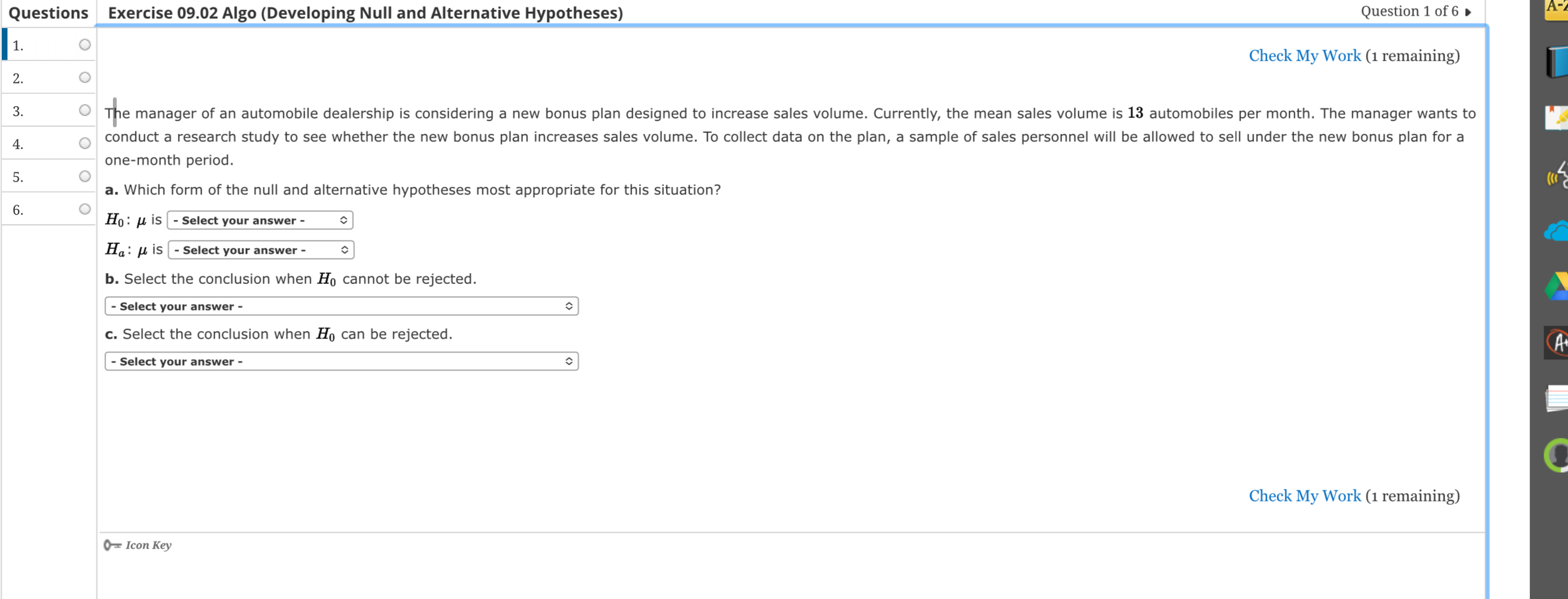 Solved QuestionsExercise 09.02 Algo (Developing Null and | Chegg.com Solved QuestionsExercise 09.02 Algo (Developing Null and | Chegg.com