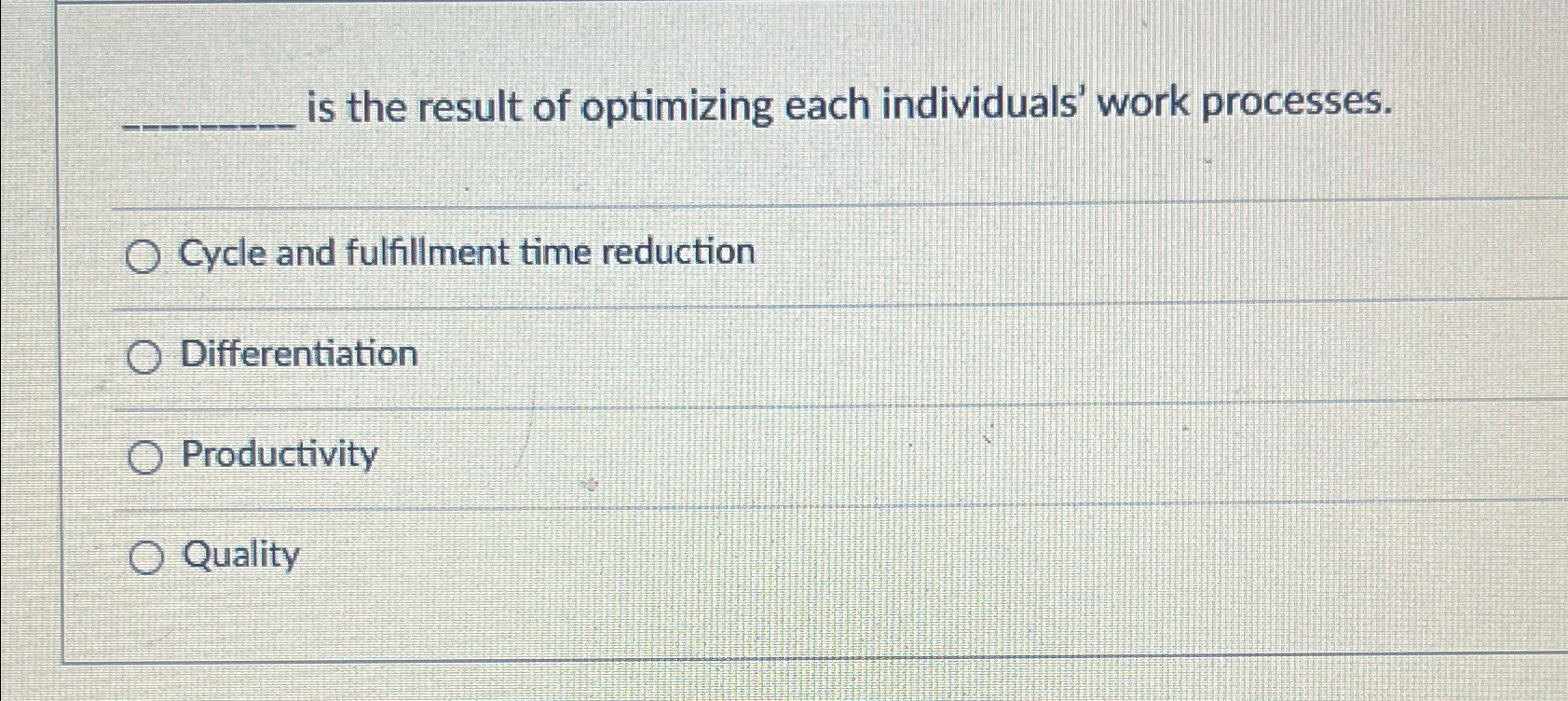 Solved is the result of optimizing each individuals' work | Chegg.com