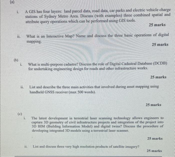 Solved i. A GIS has four layers: land parcel data, road | Chegg.com