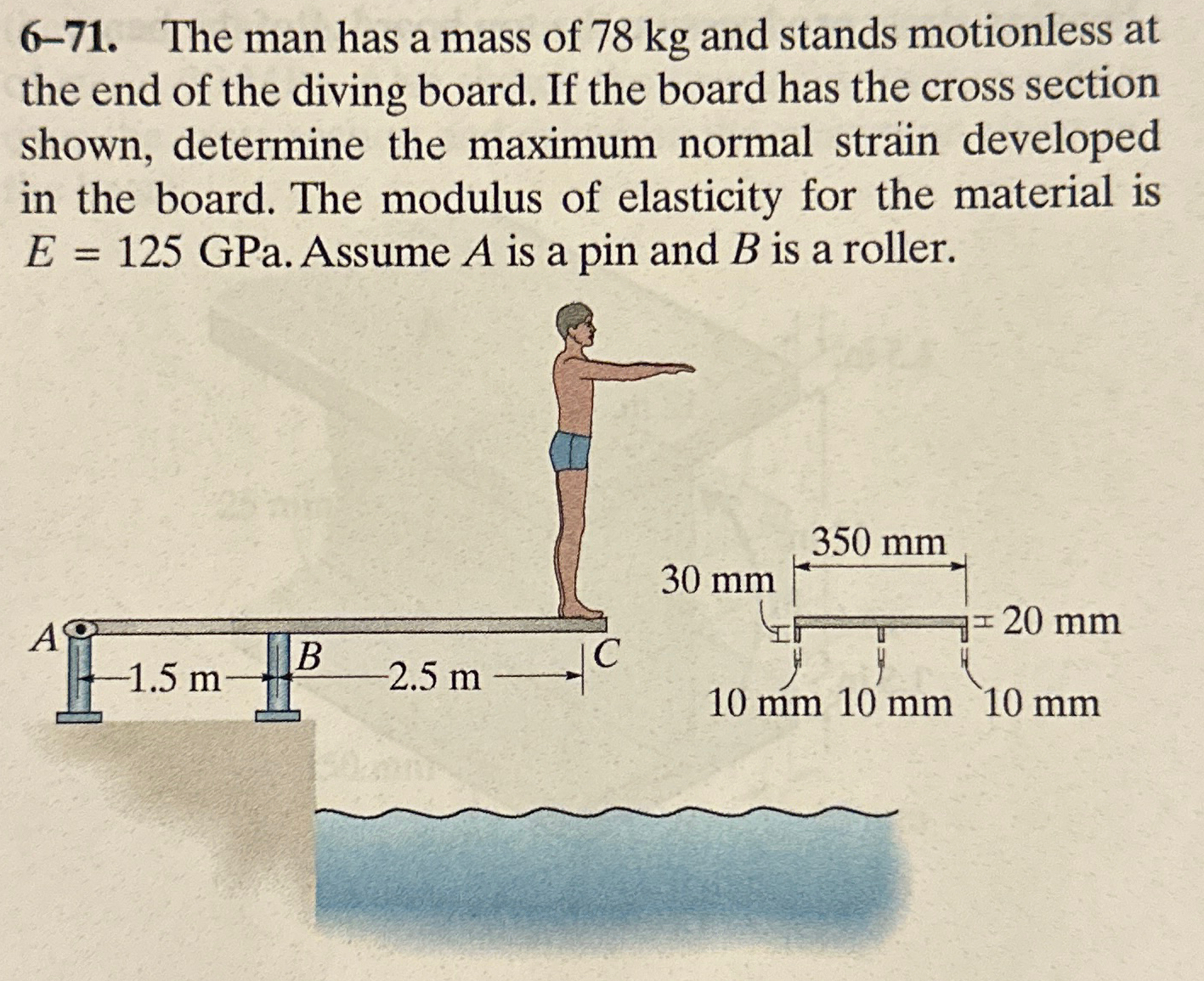Solved 6-71. ﻿The man has a mass of 78kg ﻿and stands | Chegg.com