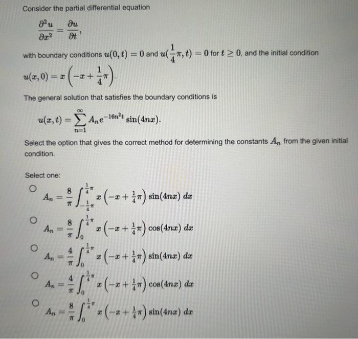Solved Consider the partial differential equation | Chegg.com