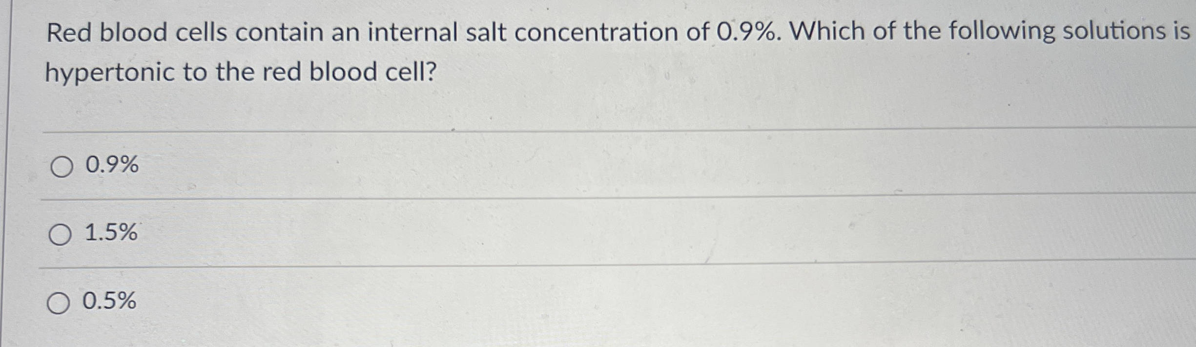 Solved Red blood cells contain an internal salt | Chegg.com