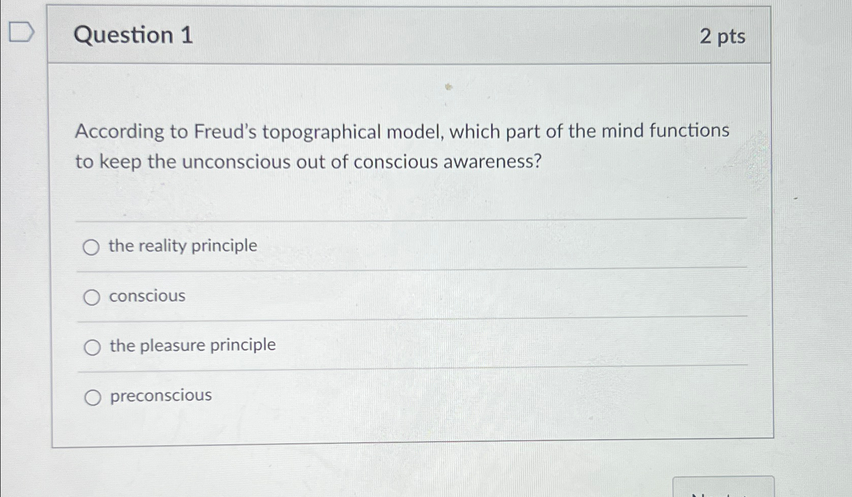 Solved Question 12 ﻿ptsAccording to Freud's topographical | Chegg.com