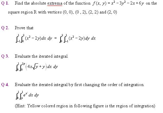 Solved Find the absolute extrema of the function f (x, y) = | Chegg.com