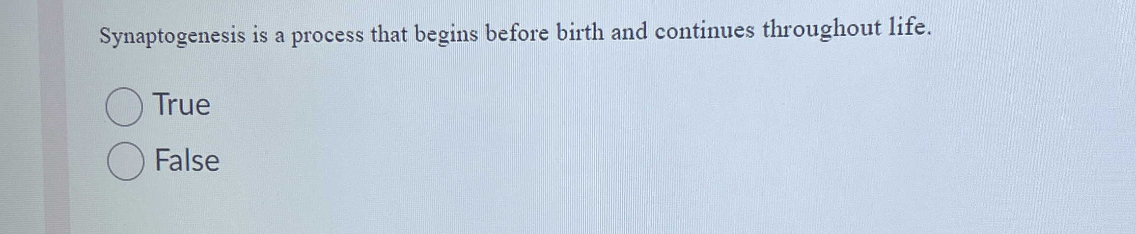Solved Synaptogenesis is a process that begins before birth | Chegg.com
