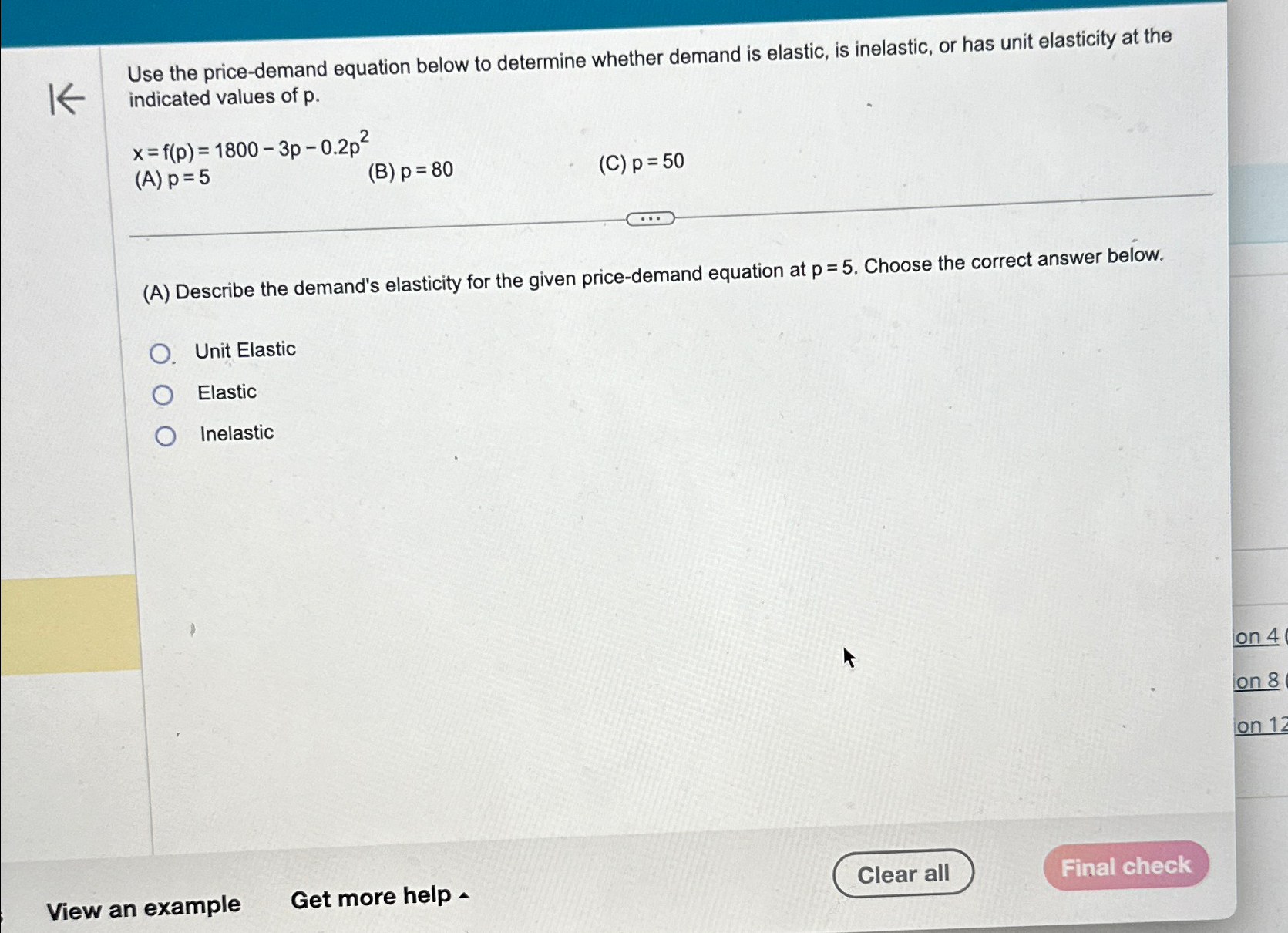 Solved Use the price-demand equation below to determine | Chegg.com