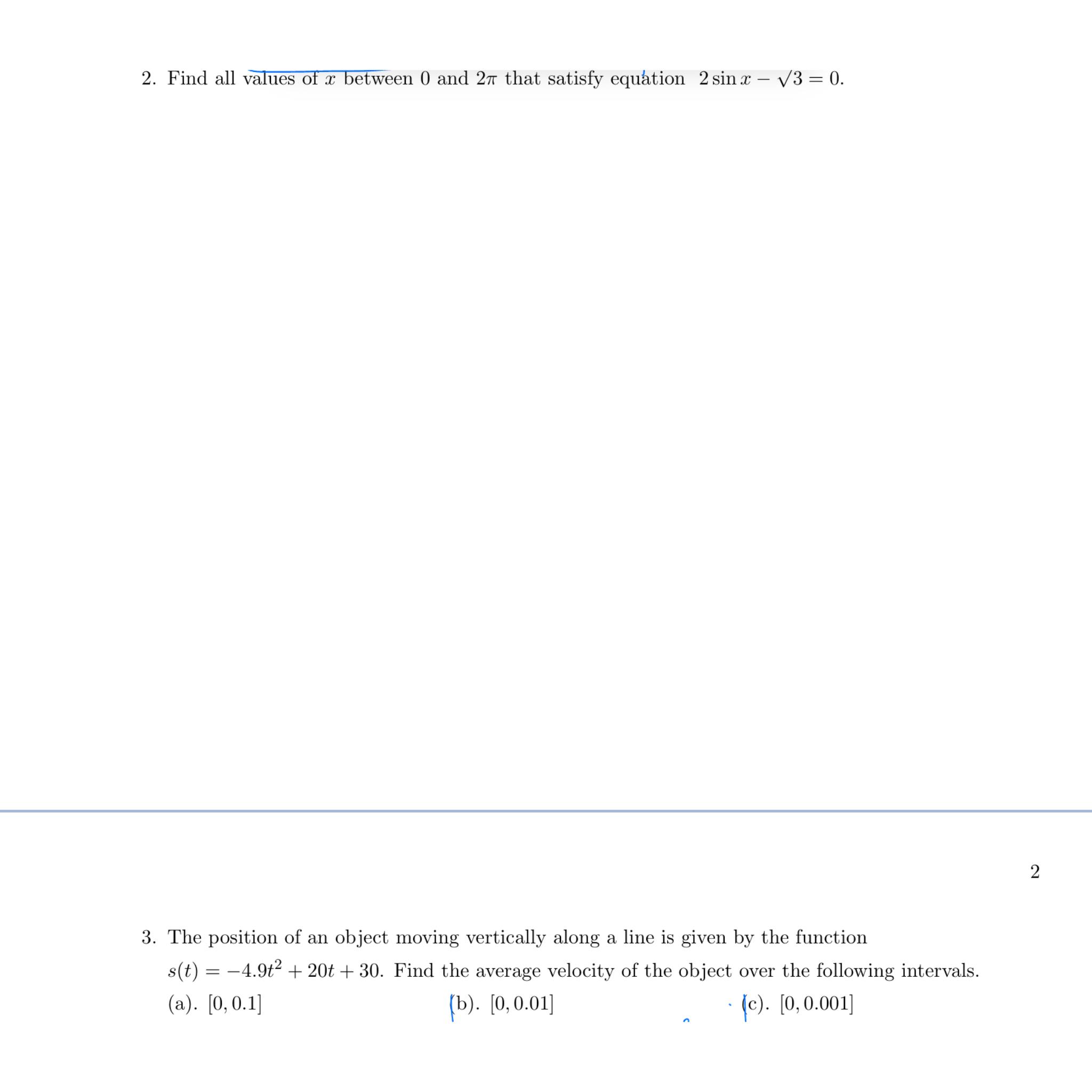 Solved Find all values of x ﻿between 0 ﻿and 2π ﻿that satisfy | Chegg.com