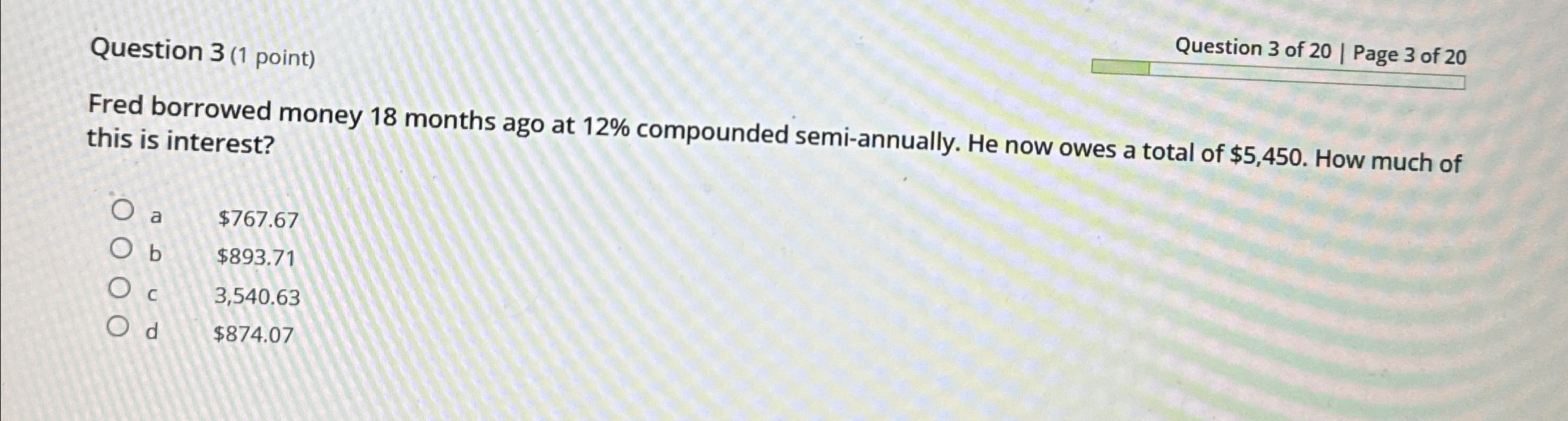 Solved Question 3 (1 ﻿point)Question 3 ﻿of 20 | ﻿Page 3 ﻿of | Chegg.com